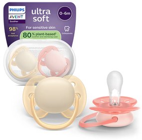 PHILIPS AVENT Šidítko Ultrasoft Premium 0-6 m 2 ks Philips Avent Dívka
