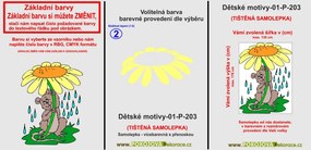PokojovaDekorace.cz, Dětské motivy-01 Myška a slunečnice, Dětské samolepky na zeď, 92x125cm