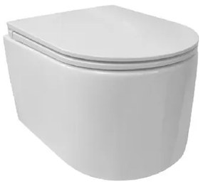 Mereo Keramika - Závěsné WC se sedátkem Slim, softclose, rimless, bílá VSD84S1