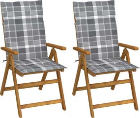 vidaXL Zahradní polohovací židle s poduškami 2 ks masivní akácie [3064068] Barva: taupe