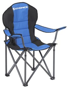 SONGMICS Skládací židle - modrá/černá - 90x55x102 cm