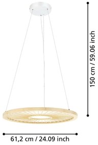 Eglo 390297 - LED Stmívatelný lustr na lanku DEHESA LED/36W/230V 4000K