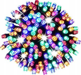 Vánoční osvětlení na stromeček 1000 Led Multi Color Flash 80 m IP44 zelený kabel