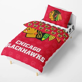 Hokejové povlečení NHL Chicago Blackhawks Shields Velikost: 140x200 + 70x90 cm