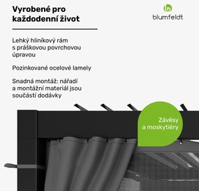 LuminaHaven Pergola 3x3 se závěsy a sítěmi proti hmyzu