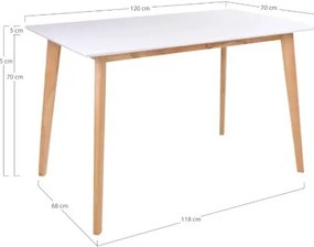 Jídelní stůl s černou deskou 70x120 cm Vojens – Bonami Essentials