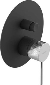 Sapho Ultrasan - Baterie pod omítku, pro 2 spotřebiče, s tělesem, matná černá/chrom UT042VBC