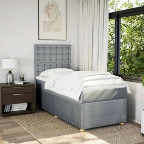 Box spring postel s matrací světle šedá 80 x 200 cm textil 3291897