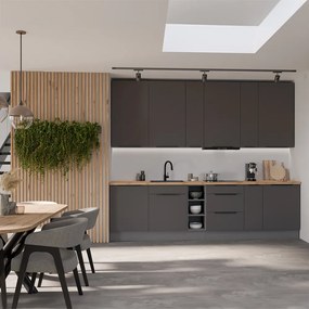 ARIA pi | dolní skříňka 80 D 3S zásuvková | 80 cm | PREMIUM BOX | antracit/šedá grafit
