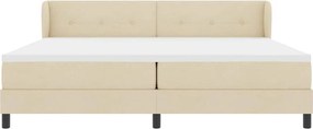 Postel s boxspringem s čelo Krémová 200 x 200 cm textil 3340050