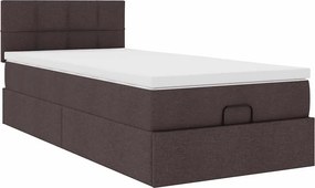 Osmanský postel s matrací tmavě šedá 100x200 cm textil 3311438