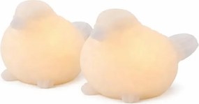 LED svíčky z pravého vosku na baterky, ptáček, 10 × 6,7 cm, bílý, sada 2 ks, CR2032