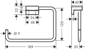 Hansgrohe AddStoris, kruh na ručník, chromová, HAN-41754000