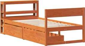 Postel bez matrace voskově hnědá 75 x 190 cm masivní borovice 3306407