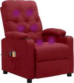 Elektrické masážní křeslo vínové textil 3098854