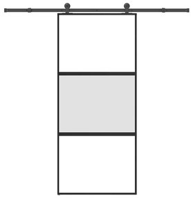 Posuvné dveře s kováním 90x205 cm tvrzeného sklo a hliník 3332951