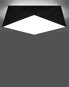 Stropní svítidlo Hexa, 1x černé plastové stínítko, (bílý plast), (fi 45 cm)