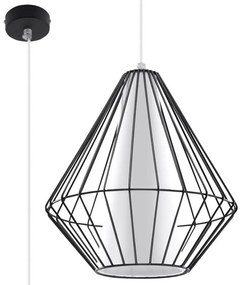 Sollux SL.0298 - Lustr na lanku DEMI 1xE27/60W/230V černá/bílá