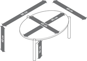 Tchibo - Konferenční stolek - barva: hnědá