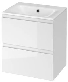 Cersanit Moduo, závěsná umyvadlová skříňka + umyvadlo 50cm, bílá lesklá, S801-312-DSM