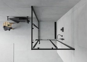 Mexen Rio, čtvercový sprchový kout 70 x 70 cm, 6mm čiré sklo, černá matná, 860-070-070-70-00