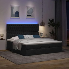 Osmanský rám postele s matrací černý 200x200cm textil 3314116
