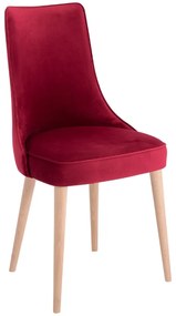 OnaDnes -20% Nordic Design Červená sametová jídelní židle Kika