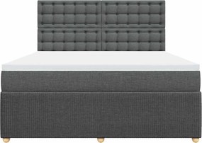 Box spring postel s matrací tmavě šedá 180x200 cm textil 3292150