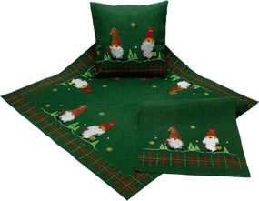 Vánoční vyšívaný ubrus Santa Claus zelený TiaHome - 40x85 cm