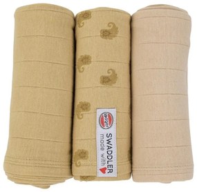 LODGER Swaddler látková plenka Flame Tribe 3balení 70 x 70 cm Sand