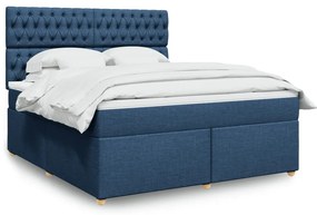 Box spring postel s matrací modrá 180x200 cm textil 3293672