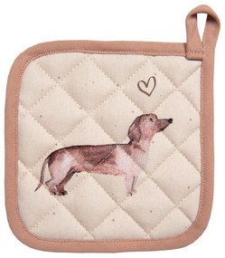 Bavlněná chňapka - podložka s jezevčíkem Dachshund Love pro děti - 16*16 cm