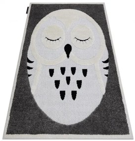Dětský kusový koberec JOY Sova sovička šedý krémový Rozměr: 160x220 cm