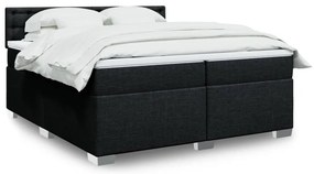 Box spring postel s matrací černá 200x200 cm textil 3286011