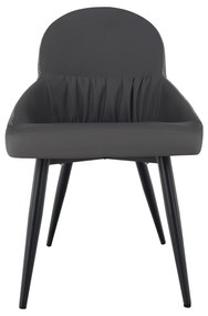 Jídelní židle KALINA ekokůže šedá, kov černý lak