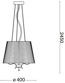 Ideal Lux - Lustr na lanku PEGASO 3xE14/28W/230V pr. 40 cm zlatá