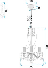 Toolight Rea, Stropní svítidlo EBT013-3CP BLACK, OSW-01248