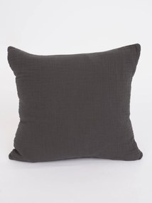 MK Lůžkoviny Mušelínový povlak na polštář 40 × 40 cm – Alexia Duo cappuccino/tmavě šedá