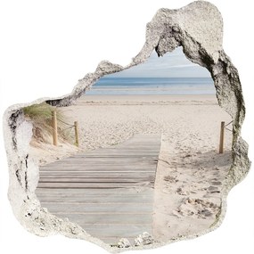 Wallmuralia Nálepka fototapeta 3D výhled beton Pláž 75x75 cm