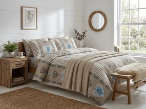 Krepové povlečení HEART RETRO POLY hnědé Rozměr povlečení: 70 x 90 cm | 140 x 220 cm