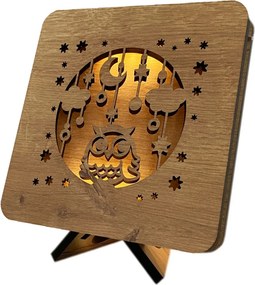 Li-Go "Sovička" lampa 19x19 cm provedení povrchu: dub světlý