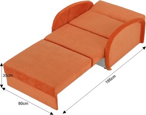 Rozkládací křeslo, oranžová, MILI 1