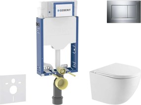 Geberit Kombifix - Set předstěnové instalace, klozetu Oudee a sedátka softclose, tlačítko Sigma20, chrom SANI15CA1139