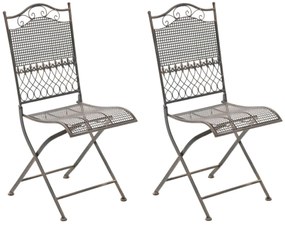 Kovová skladací židle Kiran (SET 2 ks) - Bronzová