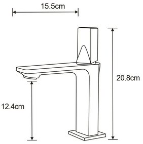 Mexen Crux umyvadlová baterie, černá, 744400-70