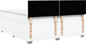 Box spring postel s matrací bílá 200x200 cm umělá kůže 3286137