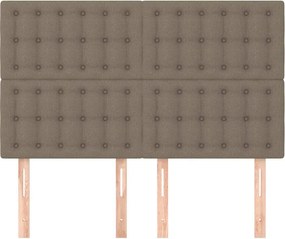 Čelo postele béžové 144x5x118/128 cm látkové 3116768