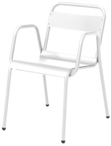 ISIMAR - Židle ANGLET s područkami - bílá