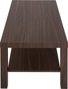 HOMCOM Moderní konferenční stolek se 2 úložnými policemi, nízký stolek na čaj pro obývací pokoj a kancelář, nosnost 20 kg, 90x45x44,5 cm, ořech