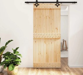 vidaXL Posuvné dveře s kováním 90 x 210 cm masivní borové dřevo [3203127]